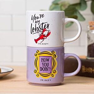 Silver Buffalo Friends How You Doin Lobster 2pk Ceramic Mug Stack, 13 Ounces