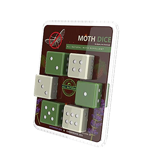 Moth Dice – Dried Lavender & Cedar Blocks Alternative – Clothes Drawer and Linen Closet Freshener – Cedarwood and Lavender Essential Oils