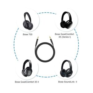 Saipomor SoundlinkII Replacement Cords for Bose On-Ear 2 OE2 OE2i QC25 QC35II QC35 QC45 NC700 Soundlink SoundTrue Headphones (Black)