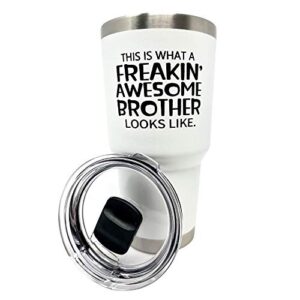 funny gift for brother - awesome brother tumbler coffee mug - great travel cup gifts for brothers from sisters, christmas birthday presents for brother