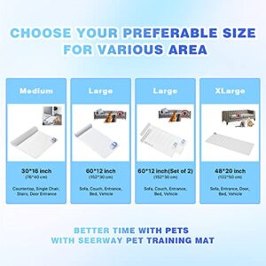 SEERWAY Scat Pet Shock Mat Indoor, Safe Shock Training Pads for Dogs and Cats, Electric Repellent Training Mat Keeps Pets Off,Various Size and Shape, 3 Training Modes, Battery Operated (60"x12")