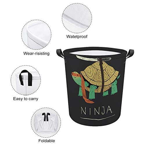 Turtle Ninja Laundry Basket Hamper Bag Dirty Clothes Storage Bin Waterproof Foldable Collapsible Toy Organizer for Office Bedroom Clothes Toys Gift Basket