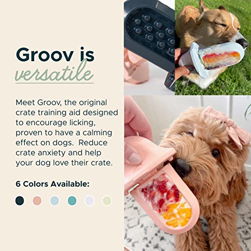 Diggs Groov Dog Training Toy I Puppy Training Aid I Crate Training Aids for Puppies I Attaches to Crate I Reduces Anxiety I Dog Treat Dispenser I Dog Kennel Toys I Navy