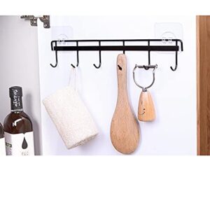 2Pack of Wall Hooks Mount Coat Hat Hook Black Rack with 6 Hooks Coffee Cup and Mug Rack Key Hanger Clothes Holder Coffee Mug Holder Kitchen Bathroom Housekeeper Home Organizer Door Hook (2, Black)