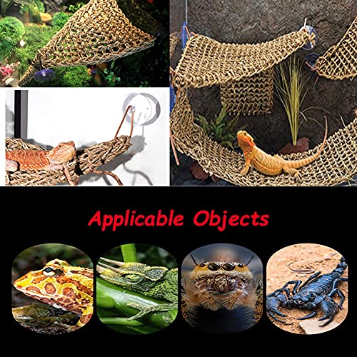 Hamiledyi Bearded Dragon Hammock Tank Accessories Reptile Climbing Toys Lizard Habitat Decoration Flexible Reptile Plants Vine Decor for Chameleon Hermit Crabs Gecko or Snakes