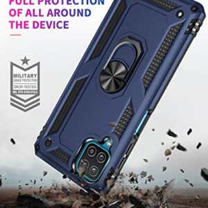 Galaxy A12 Case,Samsung A12 Case,with Screen Protector,[Military Grade] 16ft. Drop Tested Cover with Magnetic Kickstand Car Mount Protective Case for Samsung Galaxy A12, Blue