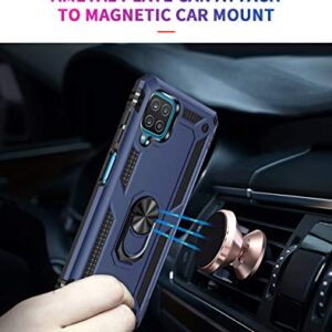 Galaxy A12 Case,Samsung A12 Case,with Screen Protector,[Military Grade] 16ft. Drop Tested Cover with Magnetic Kickstand Car Mount Protective Case for Samsung Galaxy A12, Blue