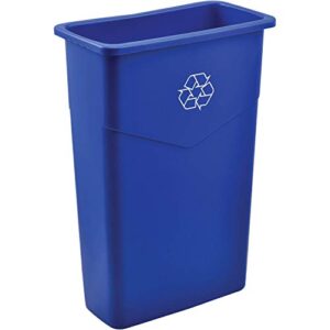 global industrial 23 gallon slim recycling container, blue