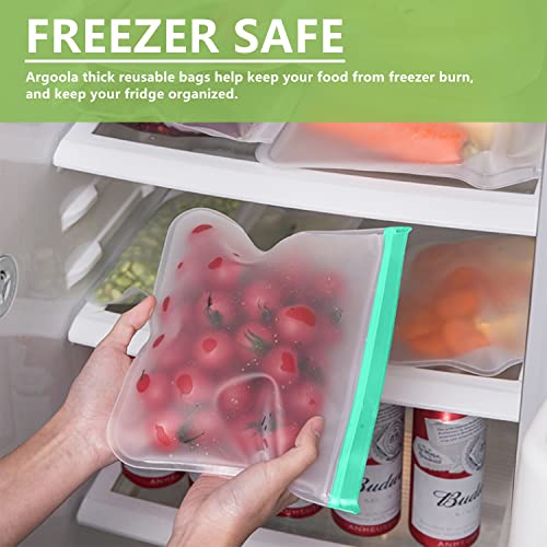 Reusable Food Storage Bags, 18 Pack BPA Free Reusable Freezer Bags, Leakproof Storage Bag for Food (6 reusable gallon bags & 6 reusable sandwich bags & 6 reusable snack bags)