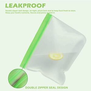 Reusable Food Storage Bags, 18 Pack BPA Free Reusable Freezer Bags, Leakproof Storage Bag for Food (6 reusable gallon bags & 6 reusable sandwich bags & 6 reusable snack bags)