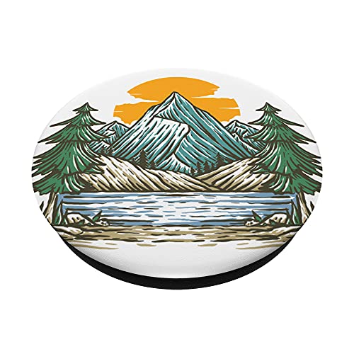 Outdoor Mountain Nature Sunset Nature Landscape PopSockets Swappable PopGrip