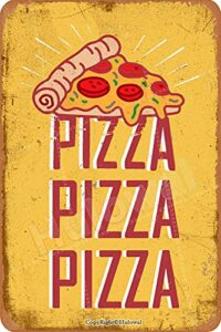 pizza pizza pizza metal sign vintage poster creative home wall decor garden bar cafe club 8" x 12"