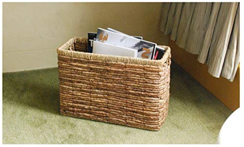 KXA Straw Magazine Basket Storage Basket Magazine Basket Rectangular Storage Basket Vintage Chinese Finishing Basket 26 38 15cm