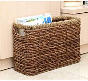 KXA Straw Magazine Basket Storage Basket Magazine Basket Rectangular Storage Basket Vintage Chinese Finishing Basket 26 38 15cm