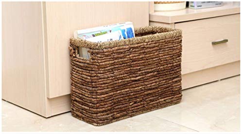 KXA Straw Magazine Basket Storage Basket Magazine Basket Rectangular Storage Basket Vintage Chinese Finishing Basket 26 38 15cm