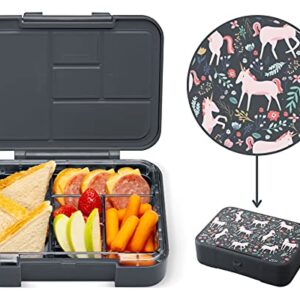 Simple Modern Bento Lunch Box for Kids | BPA-Free Leakproof Container for Girls, Boys, Toddlers with 5 Compartments | Porter Collection | 30oz, Unicorn Fields