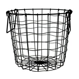 cabilock vintage metal laundry basket iron storage bin country basket hamper clothes toy organizer rustic farmhouse decor