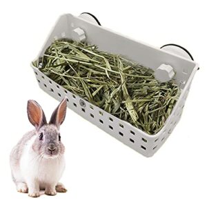 rabbit hay feeder large hay manger holder for bunny guinea pig chinchilla (12.5 x 4.5 x 5.3 inch)