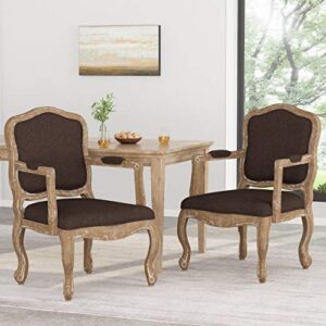 Christopher Knight Home Andrea Dining Chair Sets, Brown + Natural