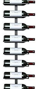 TheRackCo. Wall Series - Center Frame Metal Wall Mount Wine Bottle Rack, Black (12 Bottles) + Free Corkscrew Wine Bottle Opener