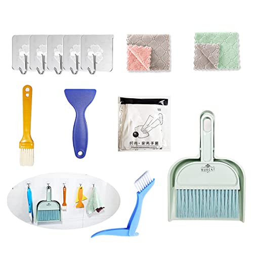 Mini Dustpan and Broom Set - Small Pet Cages Cleaner Kit, Small Animals/Playpen/Bedding Cages Cleaning Supplies (Cages Cleaner Kit/Blue)