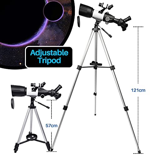 BEBANG Telescope for Adults & Kids - 70mm Aperture 400mm Refractor Telescope for Astronomy Beginners, 3 Rotatable Eyepieces, Easy to Set Up