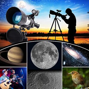 BEBANG Telescope for Adults & Kids - 70mm Aperture 400mm Refractor Telescope for Astronomy Beginners, 3 Rotatable Eyepieces, Easy to Set Up