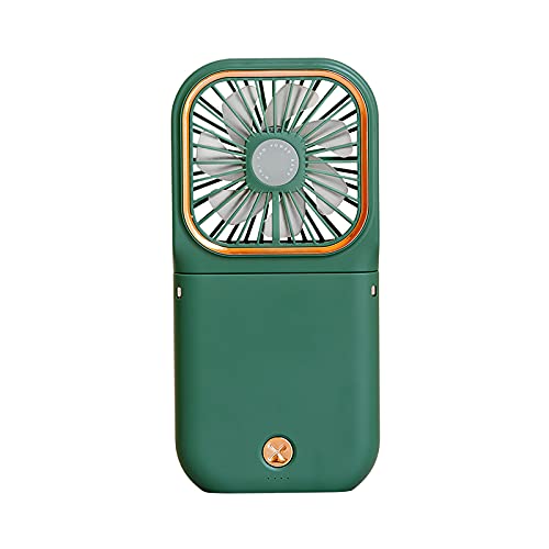 Mini Fan, Portable USB Rechargeable Handheld Fan, Portable Fan Has Three Gears Of Wind Speed, Folding Mobile Phone Bracket. 3000mAh Power Supply Provides Emergency Charging For The Device ( Green )