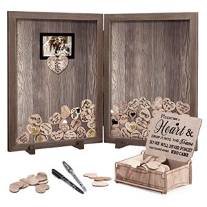 y&k homish guest book for wedding alternative rustic wedding decorations for reception wedding signs guest book with pen 160 blank wooden hearts