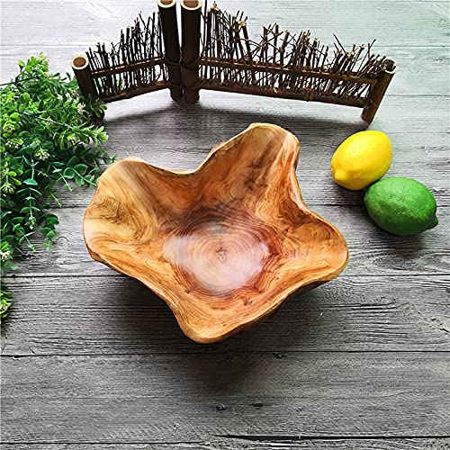 Creative Wood Bowl Root Carved Bowl Handmade Natural Real Wood Candy Serving Bowl (9"-10" )