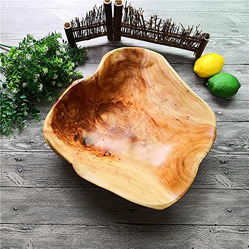 Creative Wood Bowl Root Carved Bowl Handmade Natural Real Wood Candy Serving Bowl (9"-10" )