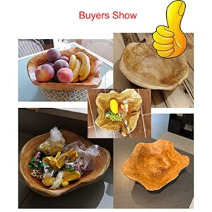 Creative Wood Bowl Root Carved Bowl Handmade Natural Real Wood Candy Serving Bowl (9"-10" )