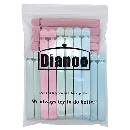 Dianoo 21 Pack Plastic Sealing Clips, Bag Clips Airtight Sealing Long Clips Fresh-Keeping Clamp Clips for Foods and Snacks, 2 Sizes (15.5cm and 12cm)