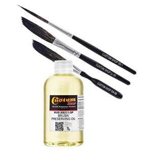 custom shop starter pinstriping brush and brush preserving oil kit