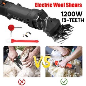 Coldwind Portable Sheep Shears 6 Speeds Adjustable Alpaca Electric Clippers Professional Shearing Trimmer for Goat Llama Horse Farm Animal Fur Livestock Pet Grooming-Black