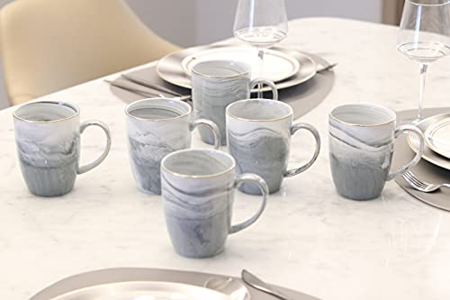 Marble Coffee Mugs Set of 6 Coffee Mug Set of 6 Marble Mug Set of 6 Mug Sets Coffee Tea Milk Cocoa 6 Pack Gray marble Mug Set with Gift Box