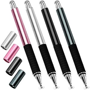 capacitive stylus pen (4 pack), universal stylist pens [2 in 1 precision series] fine point disc stylus touch screen pens for iphone/ipad/android/tablet and all capacitive touch screens