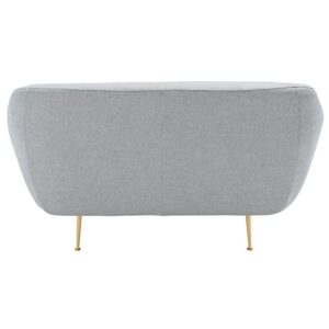 safavieh couture home collection belladonna mid-century light grey upholstered living room bedroom foyer loveseat settee sfv4525a