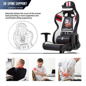 Gaming Chair Massage Office Chair Racing Computer Chair with Lumbar Support Headrest Armrest Task Rolling Swivel Ergonomic PU Leather Adjustable Desk Chair