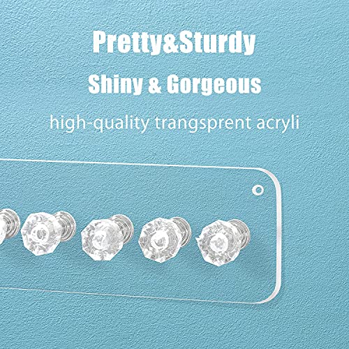 bolimoss Necklace holder， Acrylic Necklace Hanger, Transparent Necklace Organizer，Wall Mounted Jewelry Organizer, Jewelry Hook (2-pack Clear) (Silver)