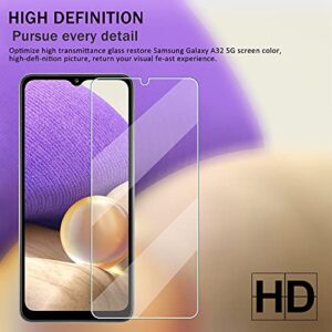 Galaxy A32 5G Tempered Glass Screen Protector by YEYEBF, [2 Pack] [3D Glass] [Bubble-Free] [Anti-Glare] Screen Protector Glass for Samsung Galaxy A32