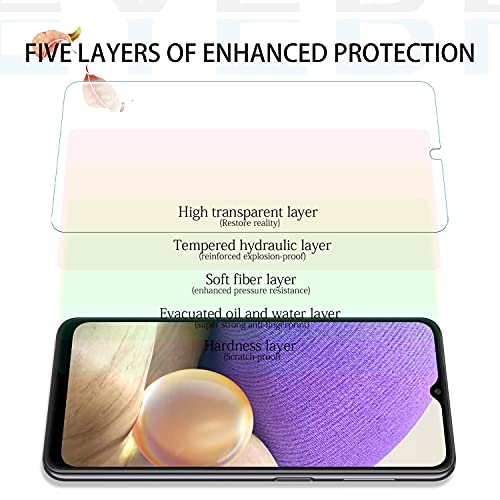 Galaxy A32 5G Tempered Glass Screen Protector by YEYEBF, [2 Pack] [3D Glass] [Bubble-Free] [Anti-Glare] Screen Protector Glass for Samsung Galaxy A32