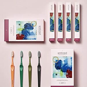 [Kent] Royal Pro Soft - Gentle Action Ultra Soft, Eco-Friendly BPA Free Toothbrush for Sensitive Teeth, Gums for Adults & Teens - 4PCS