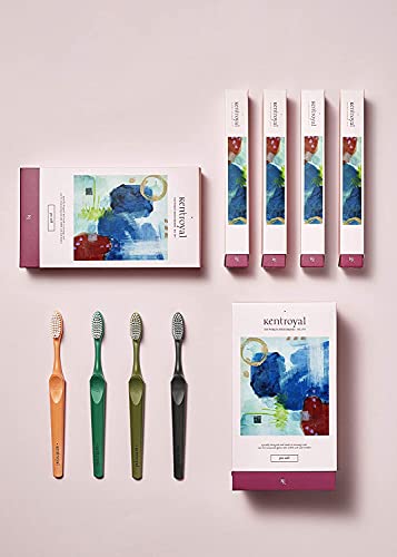 [Kent] Royal Pro Soft - Gentle Action Ultra Soft, Eco-Friendly BPA Free Toothbrush for Sensitive Teeth, Gums for Adults & Teens - 4PCS