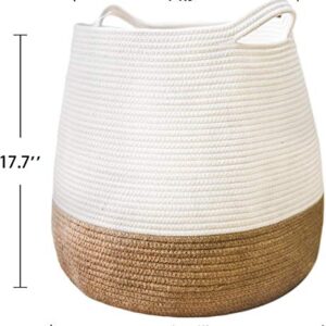 Goodpick Boho Woven Toy Basket And Tall Laundry Hamper (Set of 2)