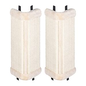 Navaris Corner Wall Cat Scratcher (Set of 2) - Wall Mounted Sisal Scratching Pad for Cats - Vertical Corner Mount Scratch Panel Protector for Walls