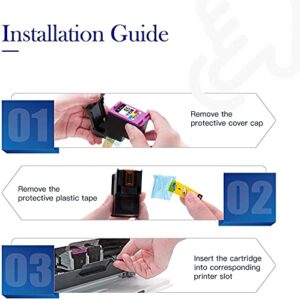 Valuetoner Remanufactured 65 XL Color Ink Cartridge Replacement for HP 65XL N9K04AN for Envy 5055 5052 5058 DeskJet 3755 2655 3720 3722 3723 3752 3758 2652 2624 Printer High Yield(Color, 2-Pack)