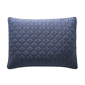 Valeron Palermo Tencel Modal-Performance, Cooling, Silky Soft-Solid Diamond Stitched Quilted Sham Set, Standard, Navy