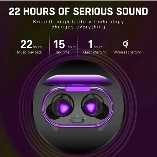 Urbanx Street Buds Plus True Bluetooth Earbud Headphones for Samsung Galaxy A10s - Wireless Earbuds w/Noise Isolation - Purple (US Version with Warranty)