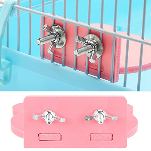 Niiyen Perch Bird Platform, Double Screw Standing Platform Stand Bird Climbing Grinding Cage Toy, Comes with Screws, for Small Anminals Mouse Lovebird Finches Exercise(Pink)